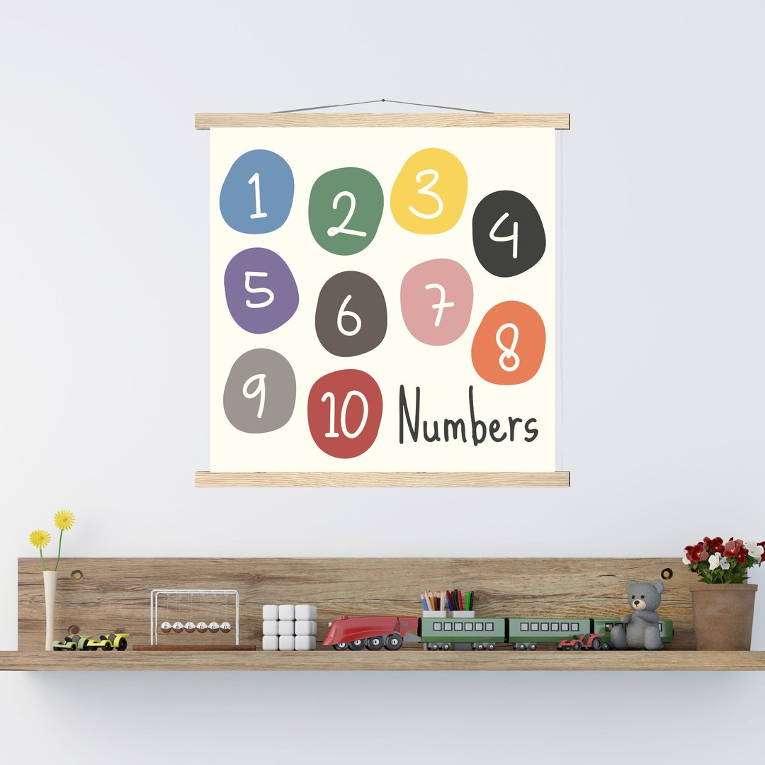 Number Chart Number Activities Educational Posterpreschool Wall Art ...