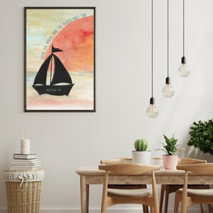 Sailboat Watercolor Scripture Poster|matthew 8 27 Faith Printable ...