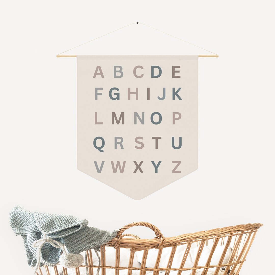 Alphabet Banner ABC Wall Hanging Pennant Flag | ABC Wall Art | Alphabet ...