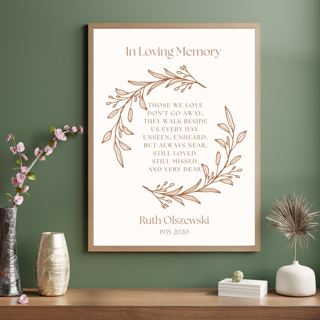 Those We Love Poem Custom Poem Print | Celebration of Life Poster ...