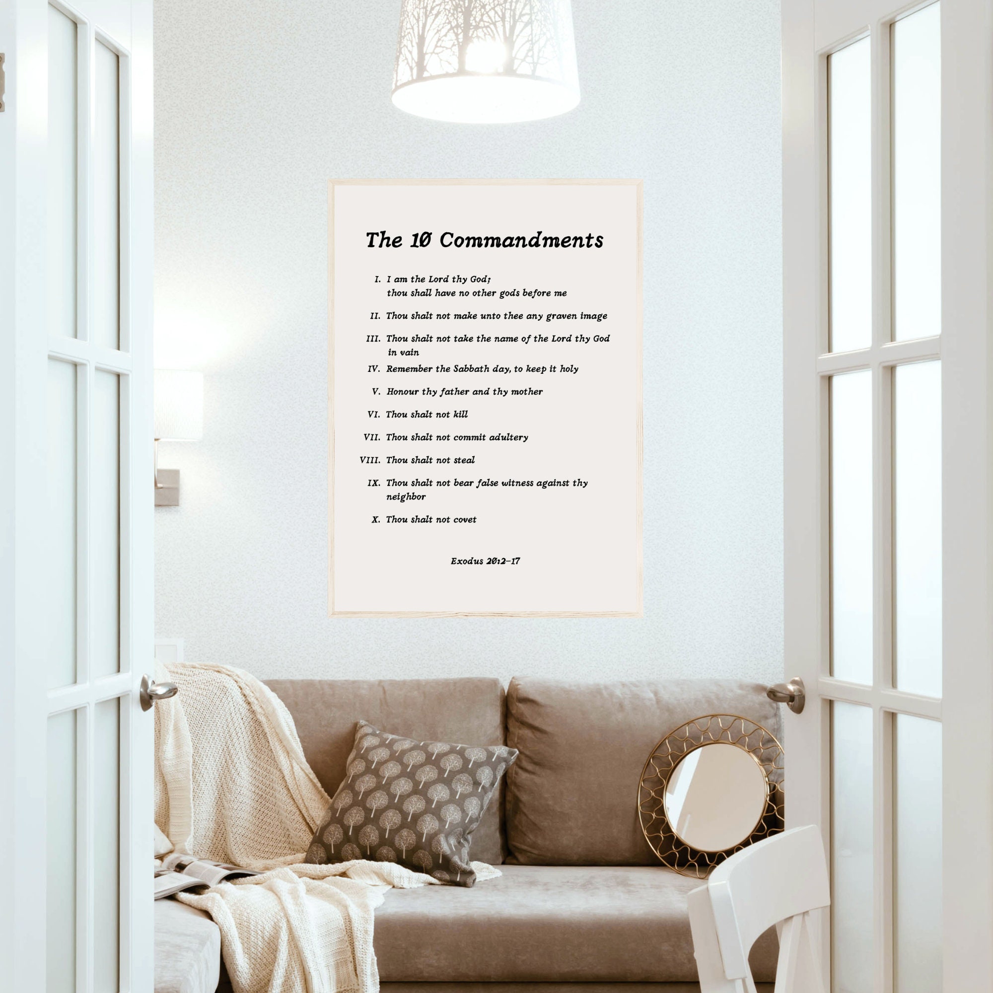 10 Commandments Poster Exodus 20 Religious Artwork - Etsy