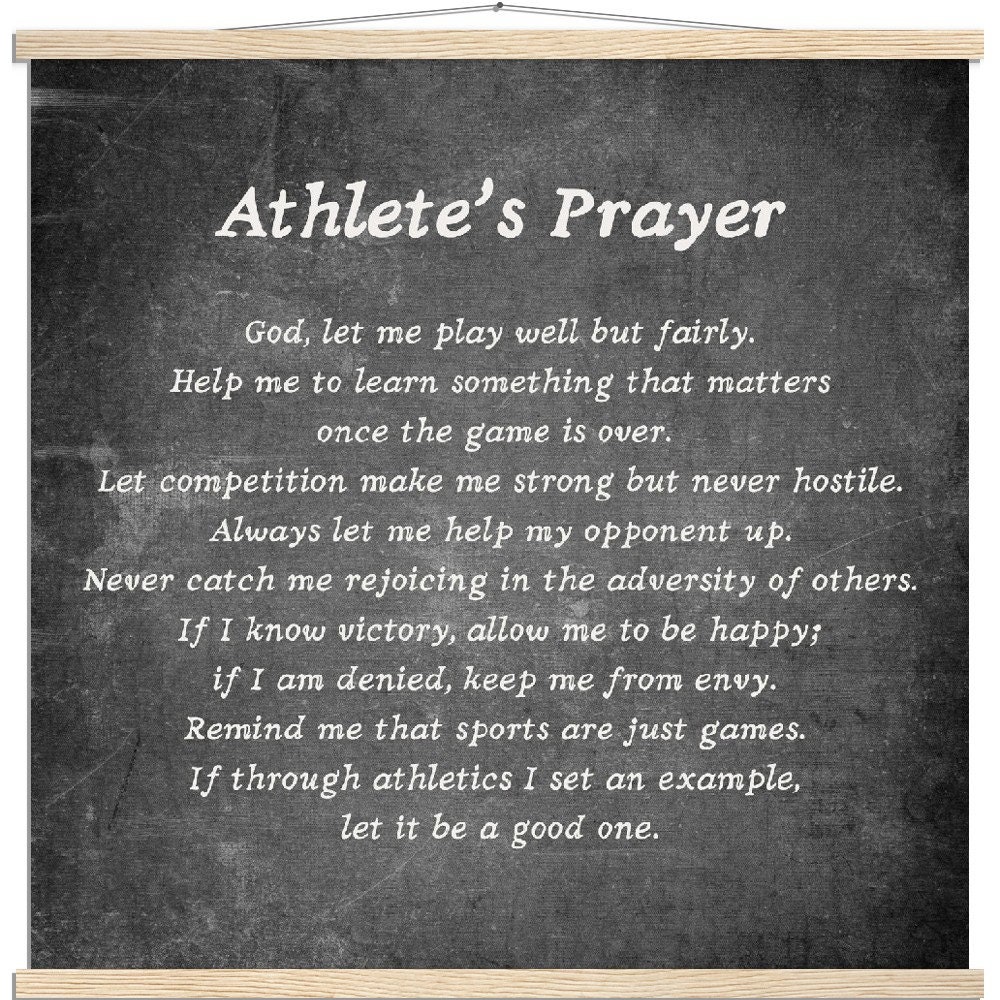 Athlete Poster Christian Sports Prayer Poster Christian - Etsy