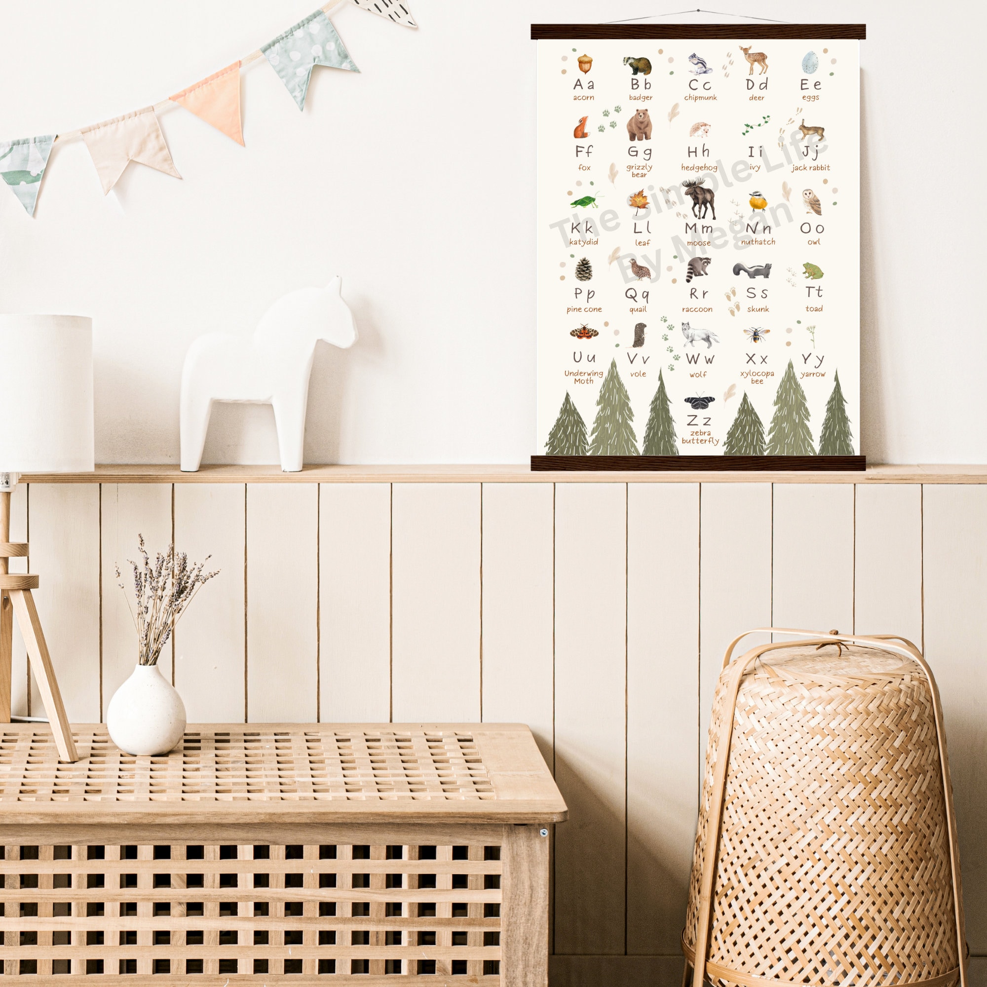 Woodland Animal Alphabet Poster: Educational Nursery Wall Art - Etsy