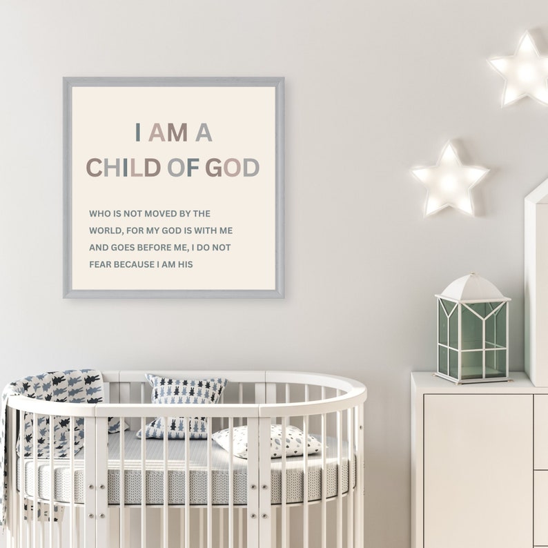 I Am A Child of God Sign: Christian Nursery Decor Poster - Etsy