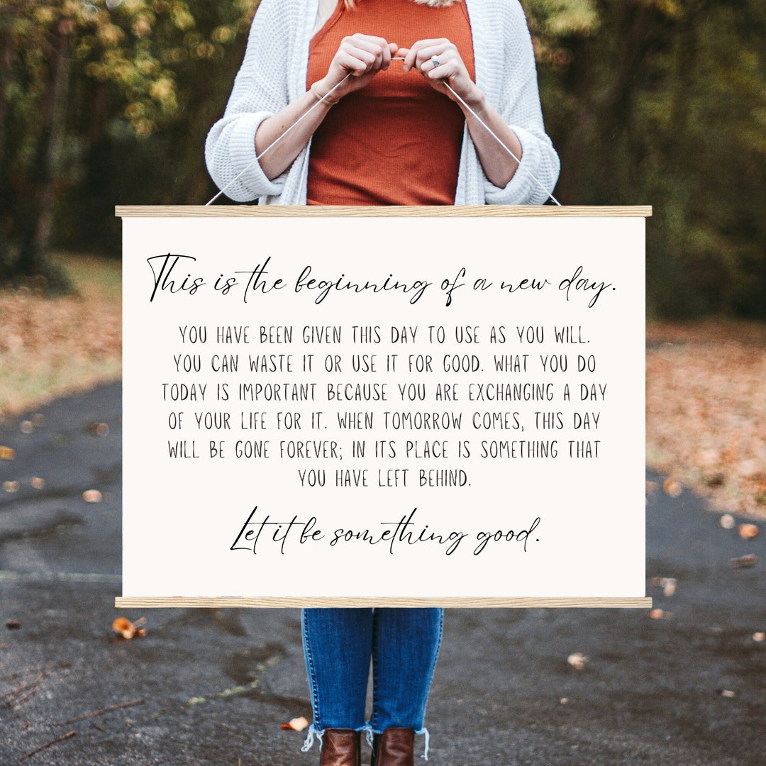 Motivational Wall Art: "one Day at A Time" New Beginnings Poster With ...