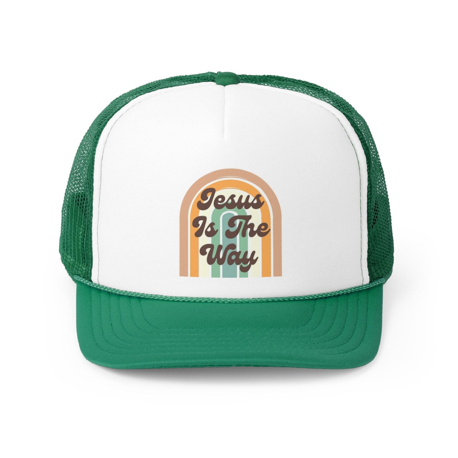 Christian Hat Jesus is the Way Womens Trucker Hat Green Trucker Hat ...