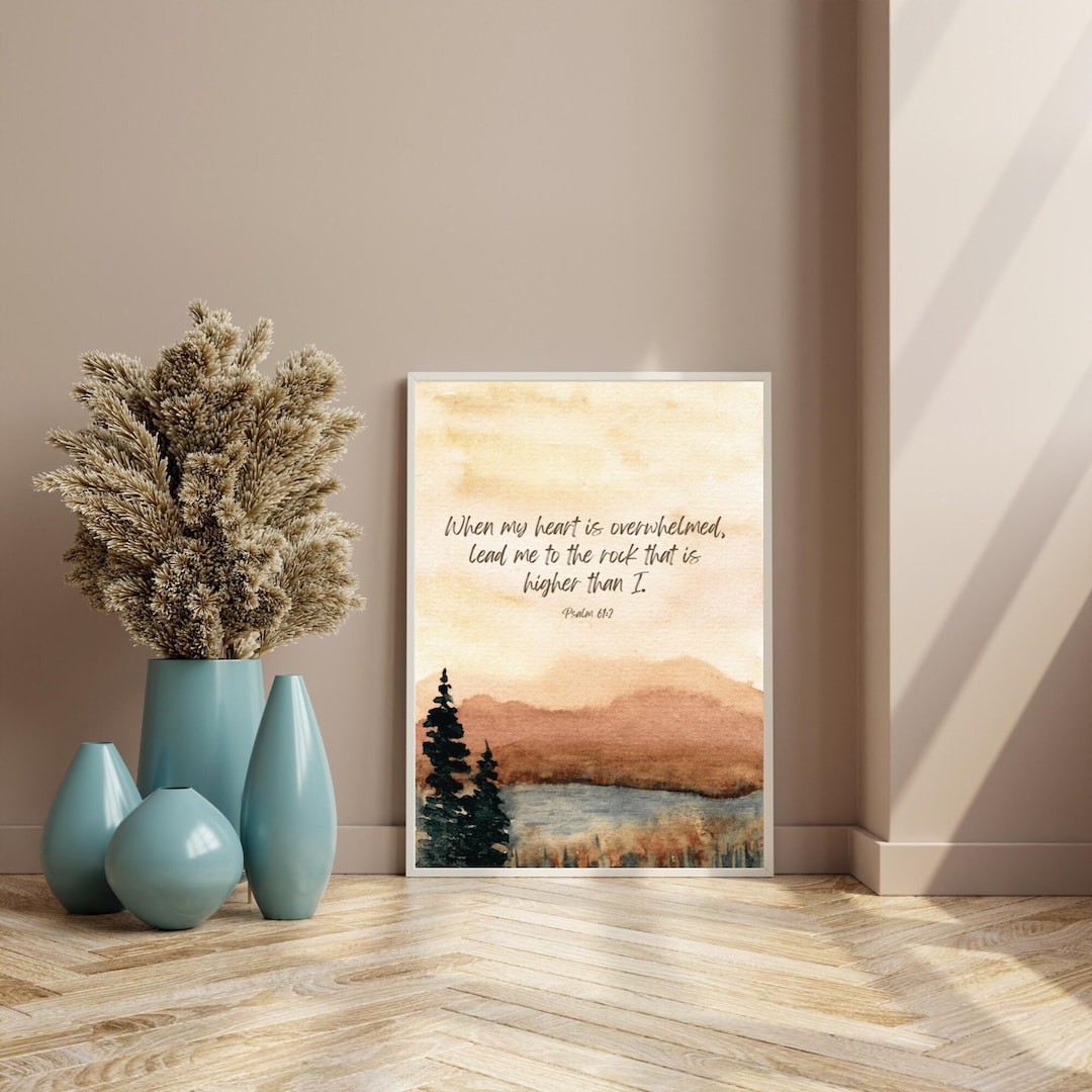 Watercolor Psalm 61:2 Bible Verse Art (digital Download) - Etsy