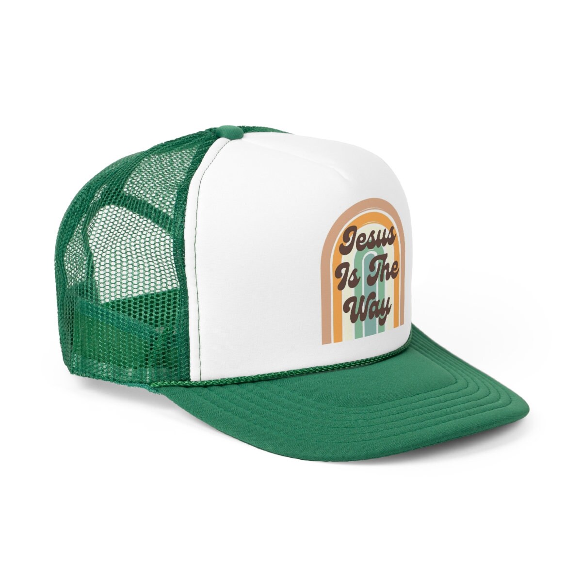 Christian Hat Jesus is the Way Womens Trucker Hat Green Trucker Hat ...