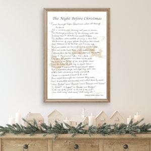Twas the Night Before Christmas Poem Print: Nostalgic Christmas Eve ...