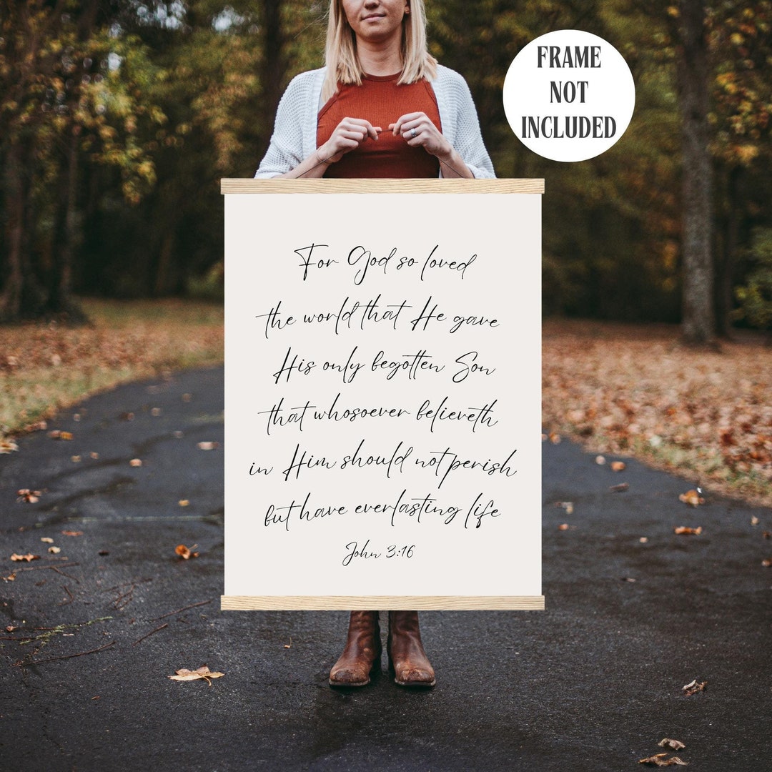 John 3 16 for God so Loved the World Bible Verse Poster| John 316 ...