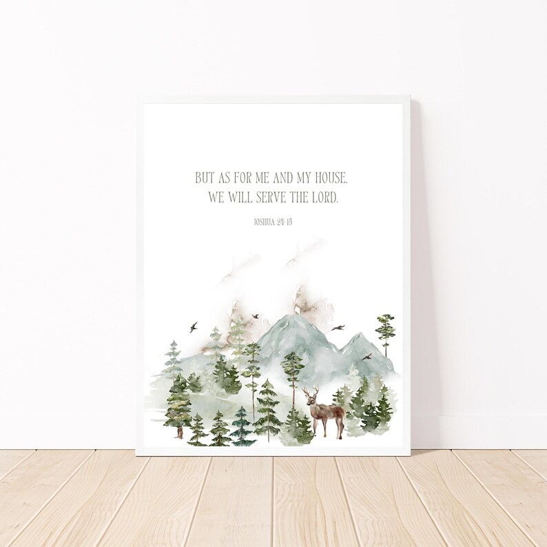 Joshua 24 15 Sign Faith Printable as for Me and My House - Etsy