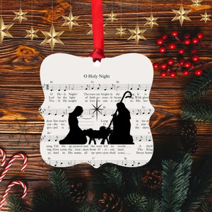 O Holy Night Nativity Ornament: Christmas Sheet Music, Religious Gift ...