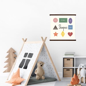 Shapes Poster |educational Poster Cute Shapes | Preschool Wall Art ...