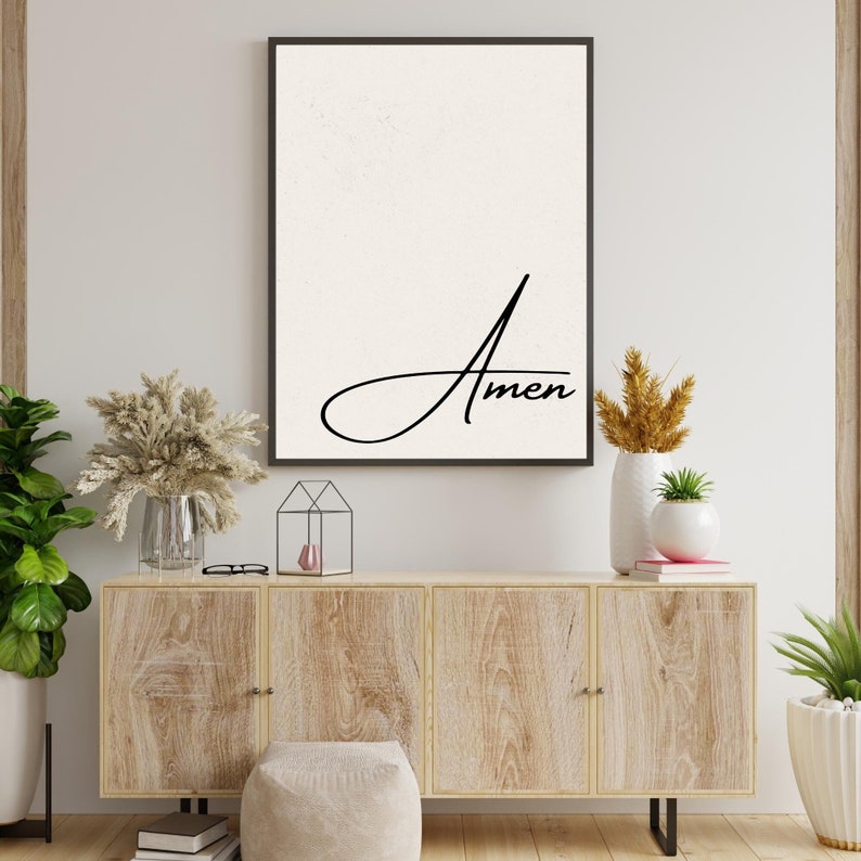Amen Sign Faith Printableminimal Scripture Signbible Quote - Etsy