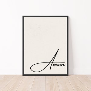Amen Sign Faith Printable|minimal Scripture Sign|bible Quote Print ...