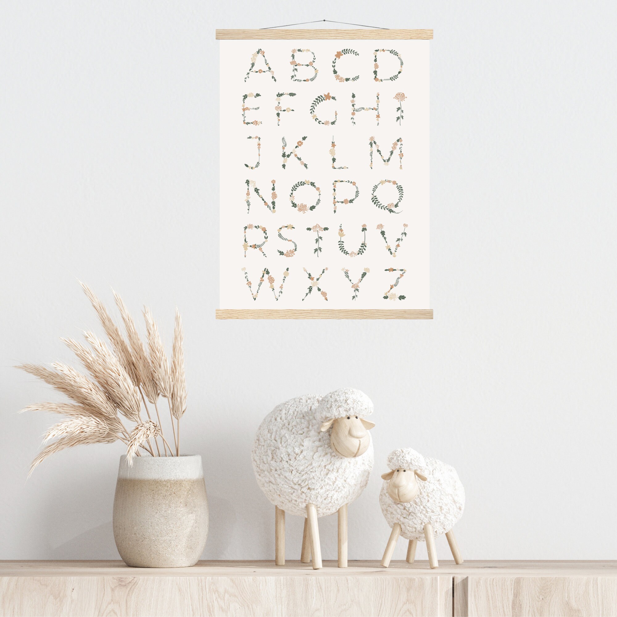 Wildflower Alphabet Woodland Alphabet Poster ABC Wall Art Alphabet ...