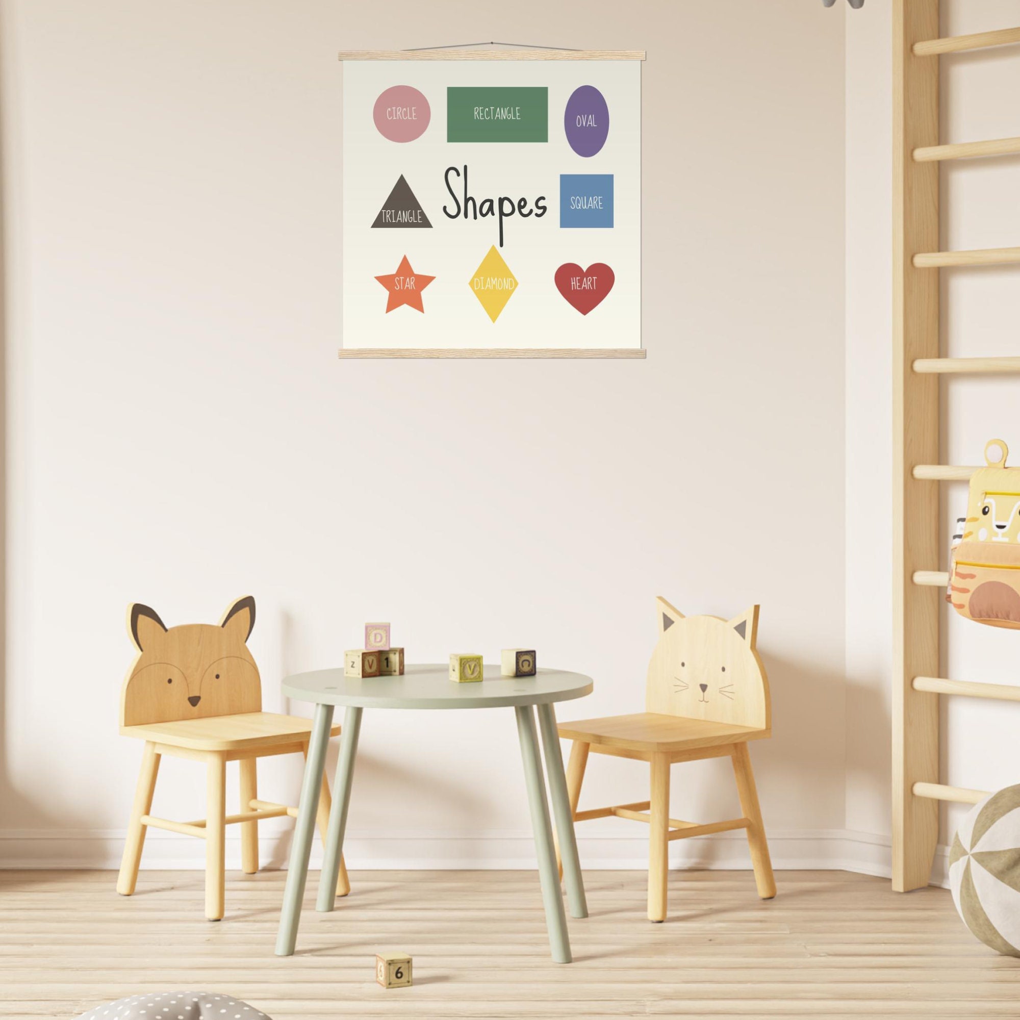 Shapes Poster educational Poster Cute Shapespreschool Wall - Etsy