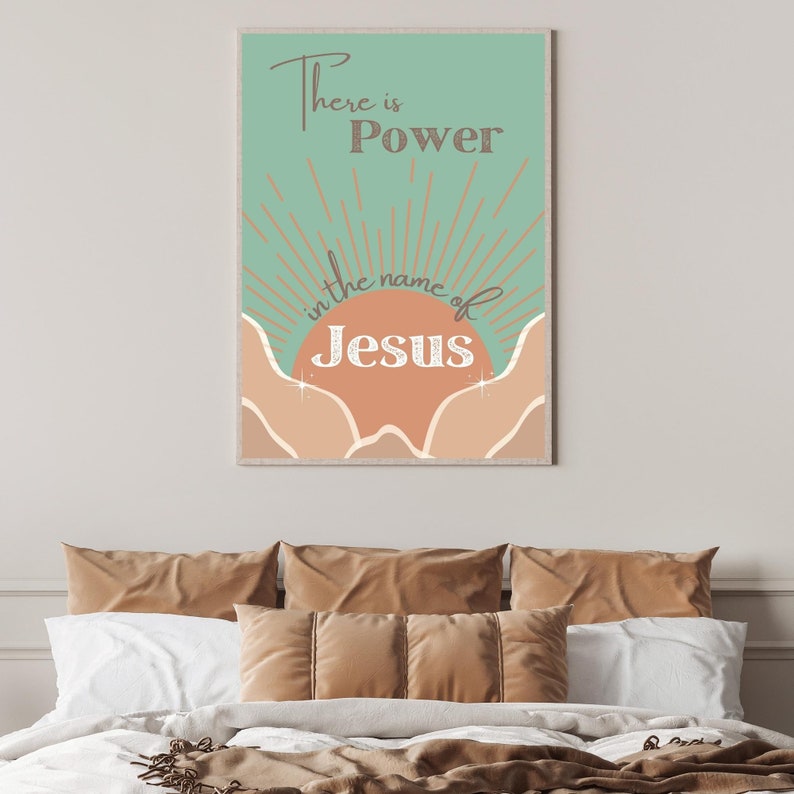 Boho Mountain Art Faith Printable Christian Postername of Jesusboho ...
