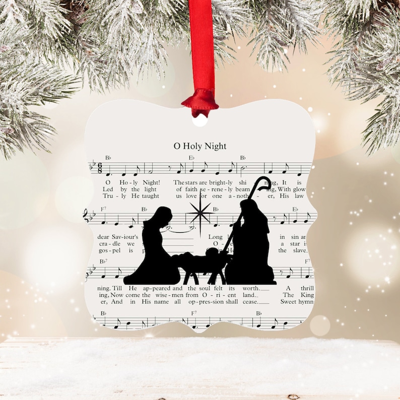 O Holy Night Nativity Ornament: Christmas Sheet Music, Religious Gift ...