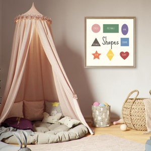 Shapes Poster |educational Poster Cute Shapes | Preschool Wall Art ...