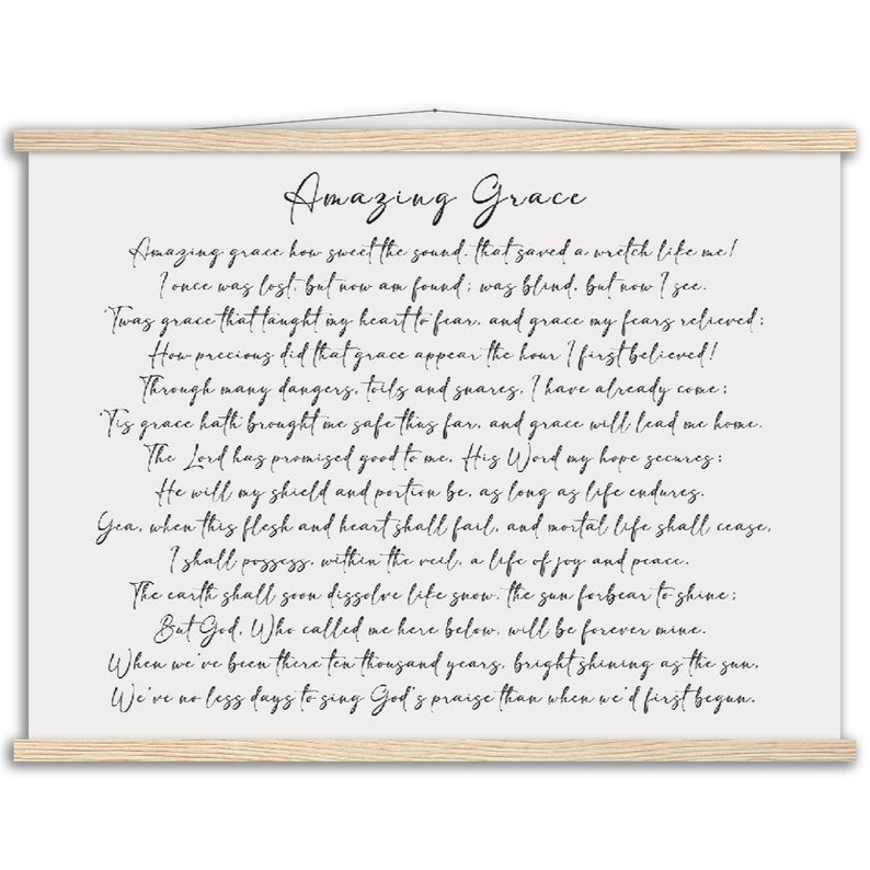 Hymn Lyrics Poster | Christian Wall Art With Magnetic Hanger - Etsy