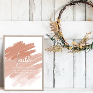 Hebrews 11 1 Faith Printable Bible Verse Poster |watercolor Scripture ...
