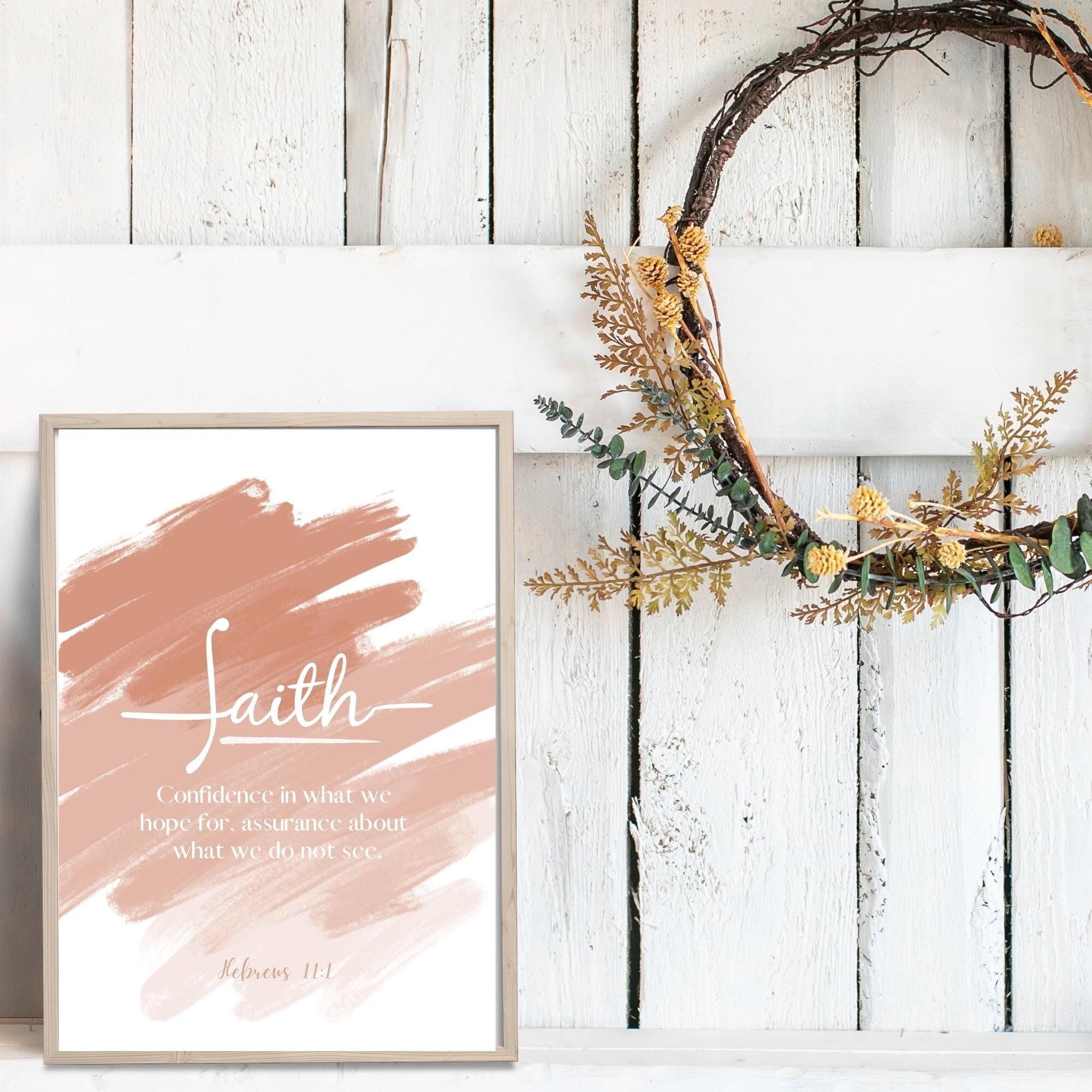 Hebrews 11 1 Faith Printable Bible Verse Poster watercolor - Etsy