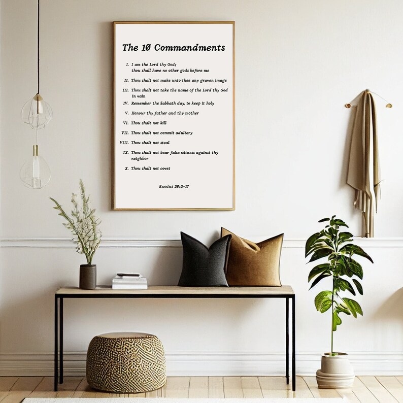 Ten Commandments Poster: Exodus 20 Scripture Art (digital Download) - Etsy