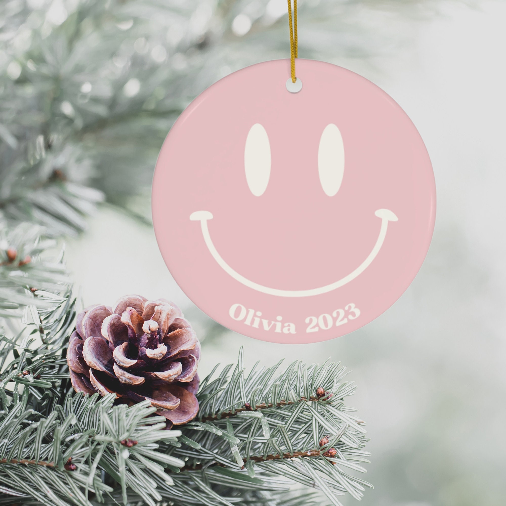 Smiley Face Ornament Gen Z Teenager Ornament Smiley Face - Etsy