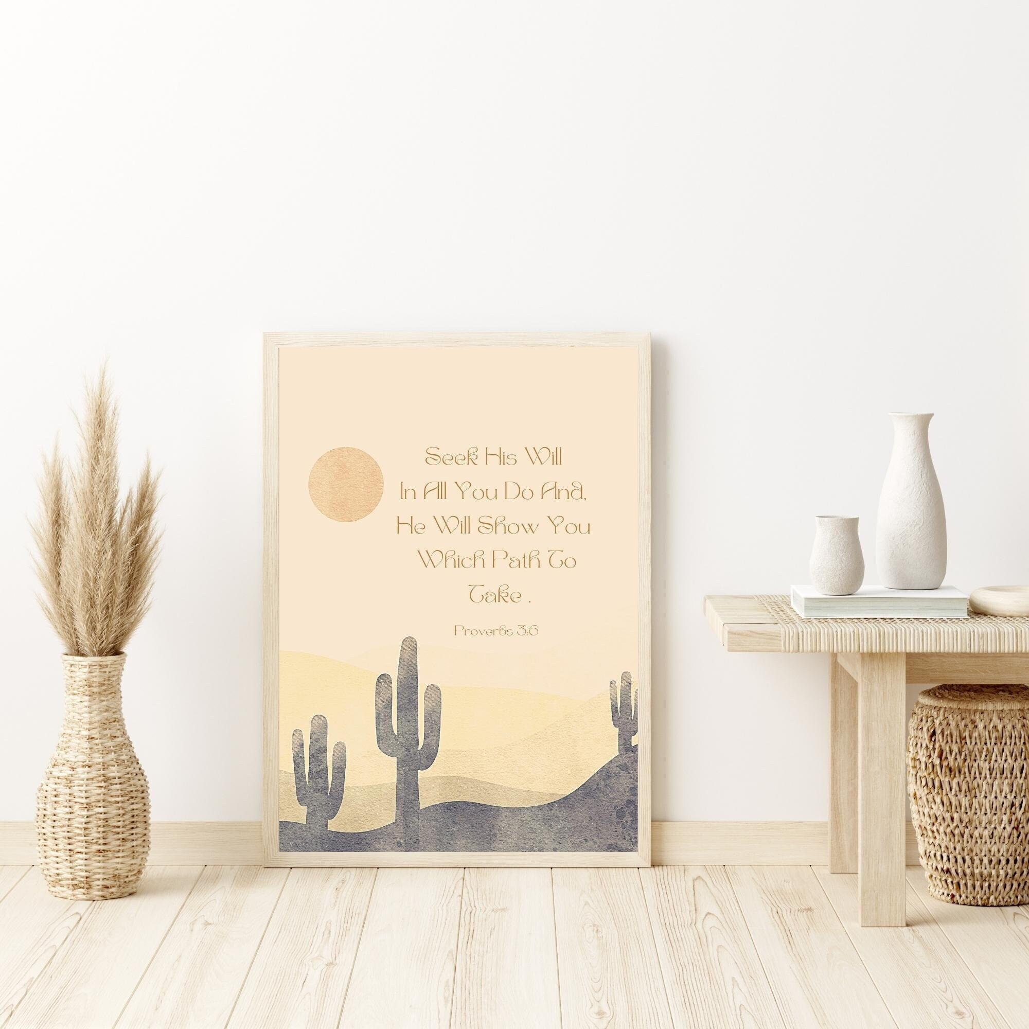 Proverbs 3 Cactus Printable Proverbs Wall Art Cactus Poster Scripture ...