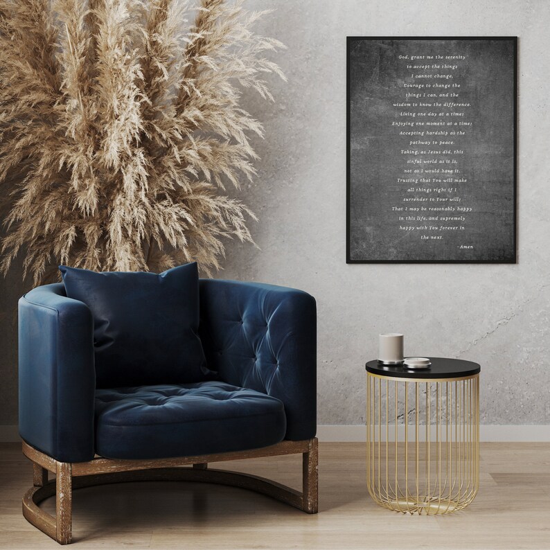 Serenity Prayer Poster | AA NA Anniversary Gift, Reinhold Niebuhr ...