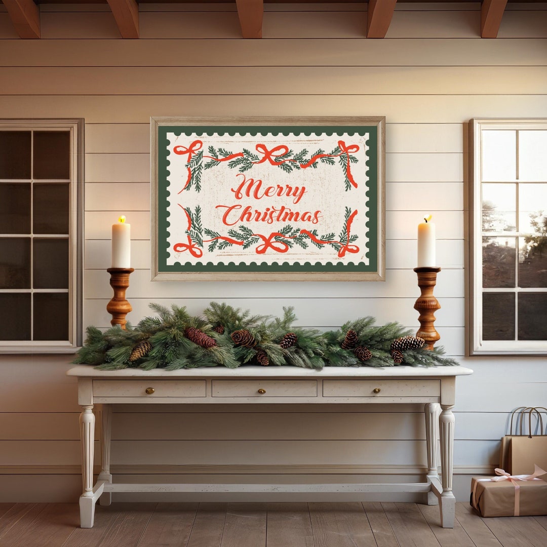 Retro Christmas Sign Large Christmas Sign |merry Christmas Sign Holiday ...