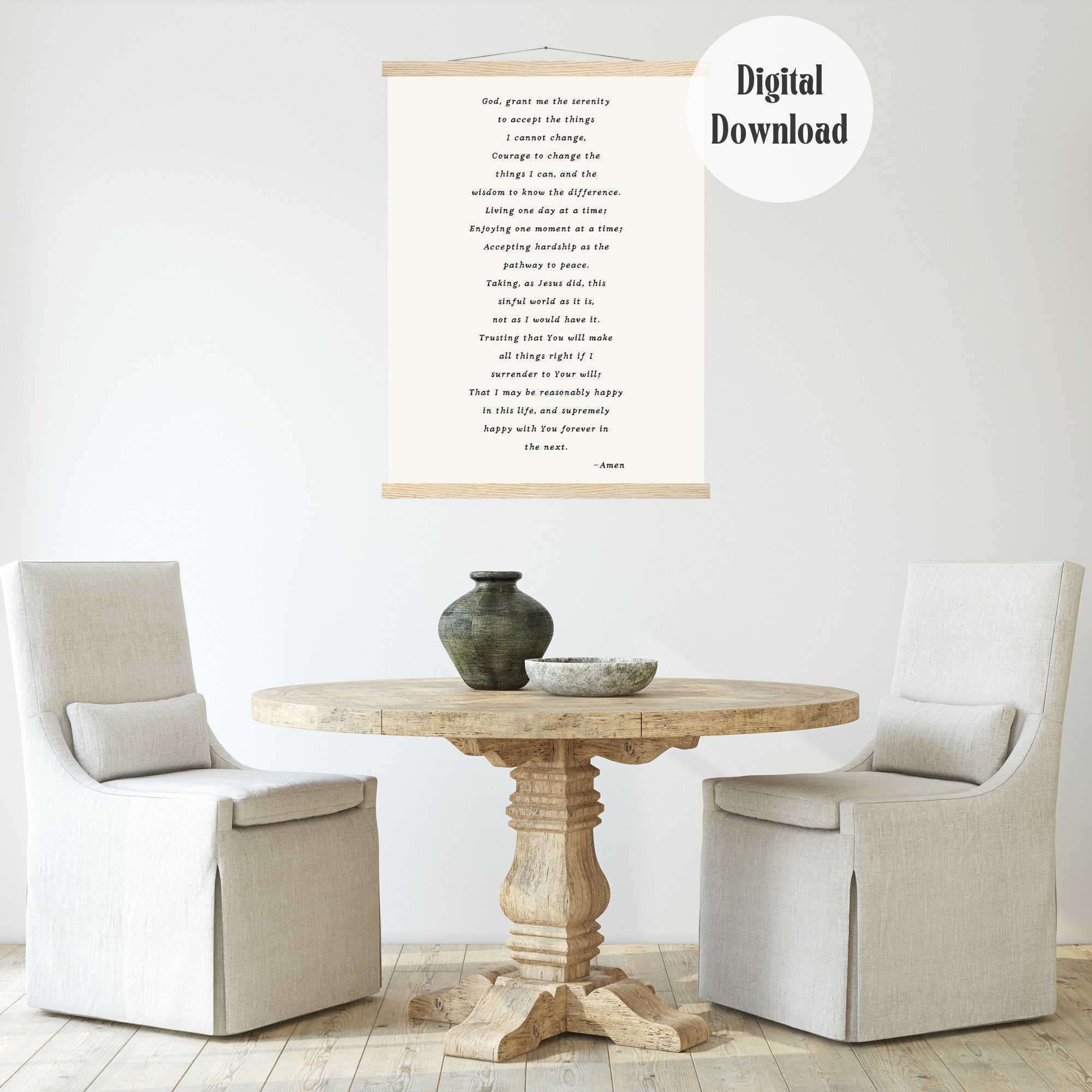 Serenity Prayer Sign Full Serenity Prayer Prayer Printable - Etsy