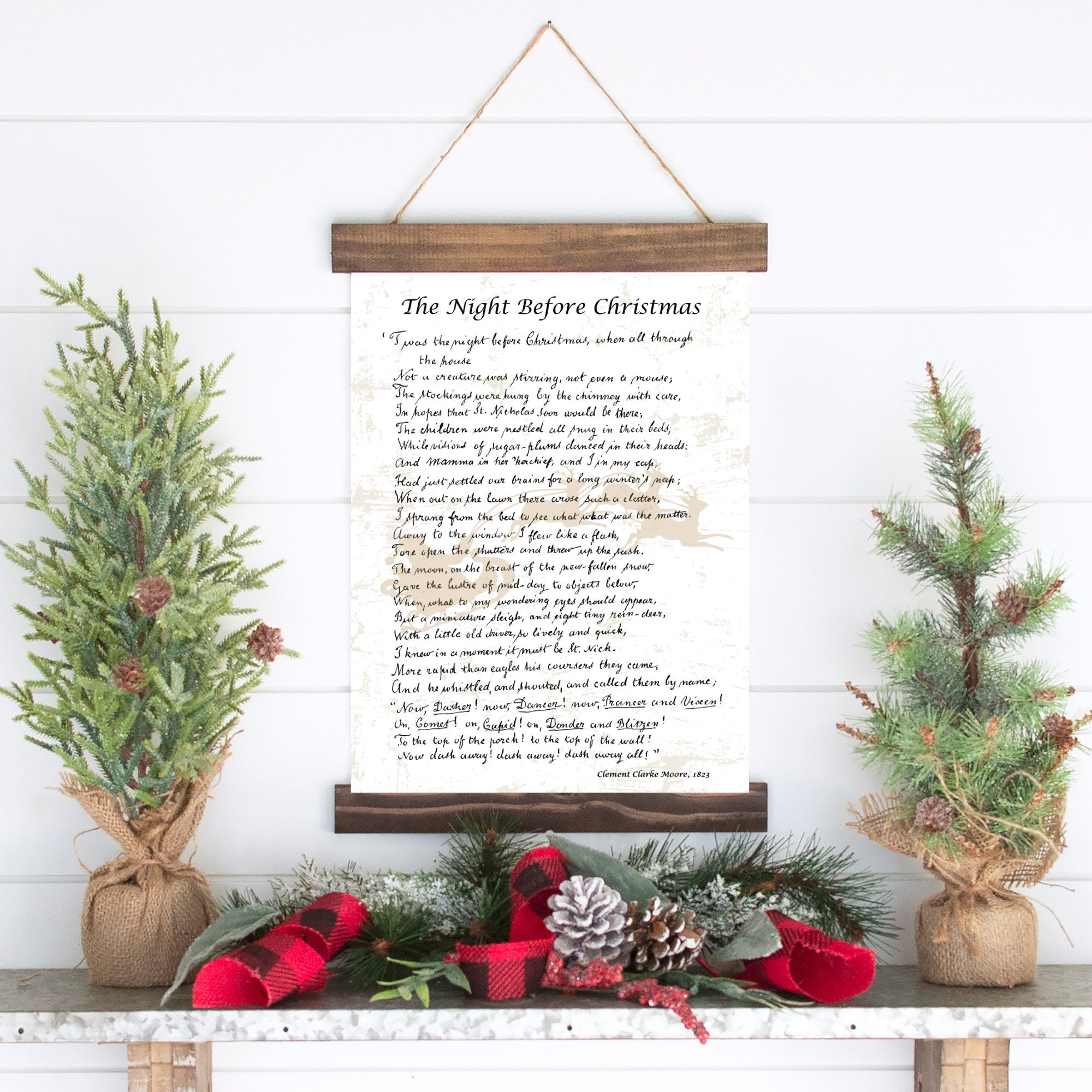 Twas the Night Before Christmas Poem Large Christmas Sign Christmas Eve ...