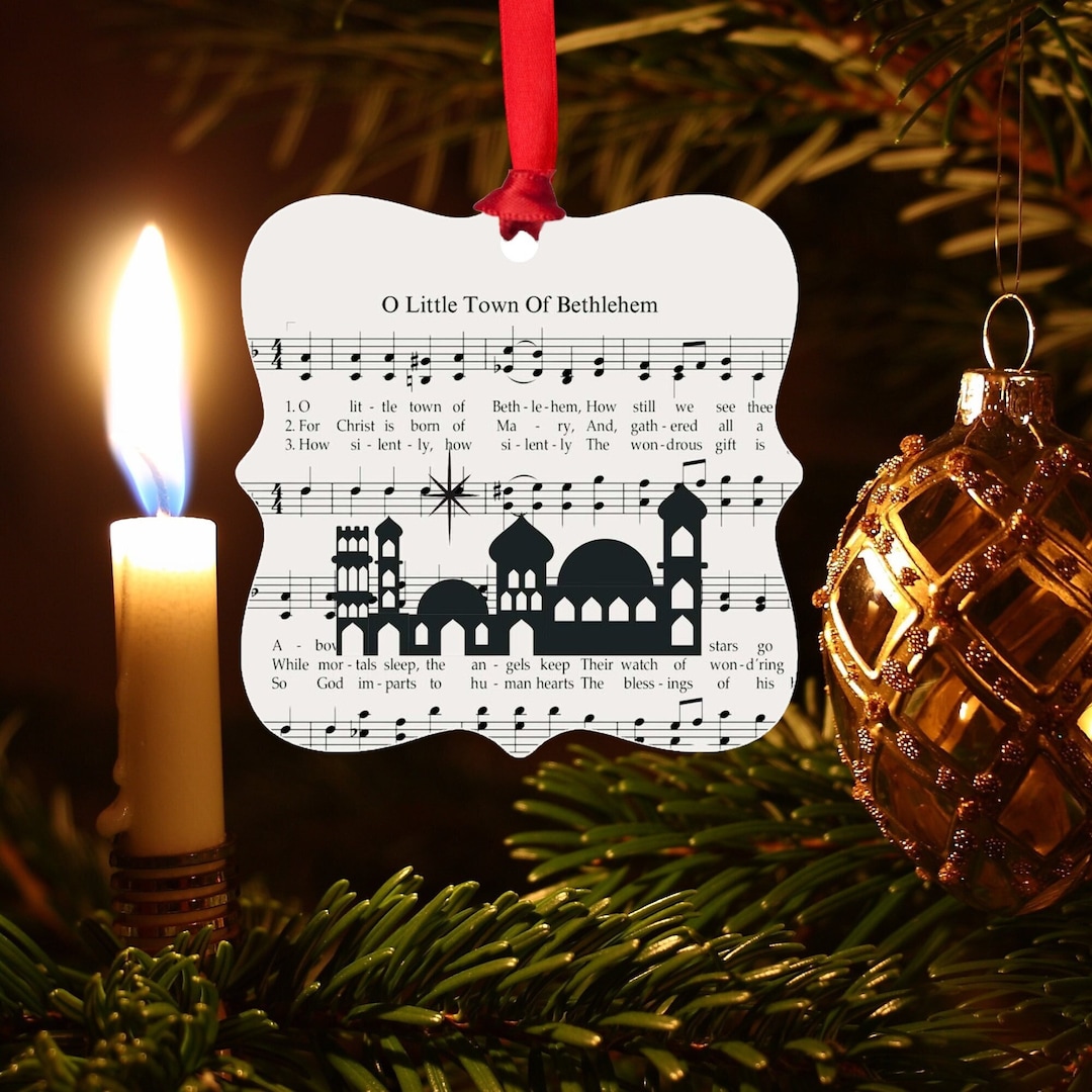 O Little Town of Bethlehem Ornament | Sheet Music Christmas Carol - Etsy