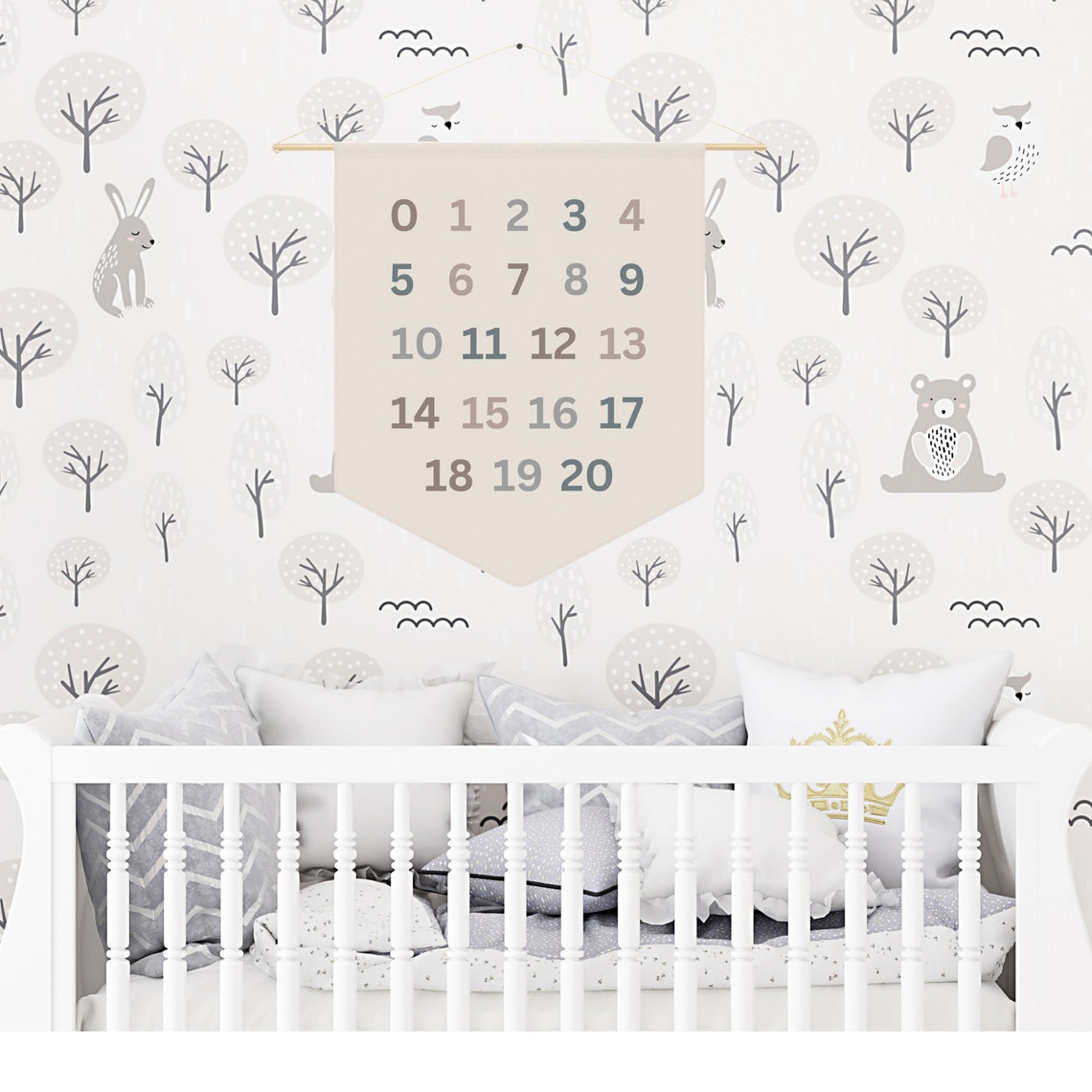 Number Chart Nursery Banner Number Activities Educational - Etsy