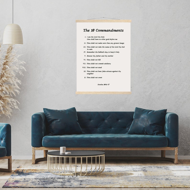 10 Commandments Poster: Exodus 20 Scripture Sign - Etsy