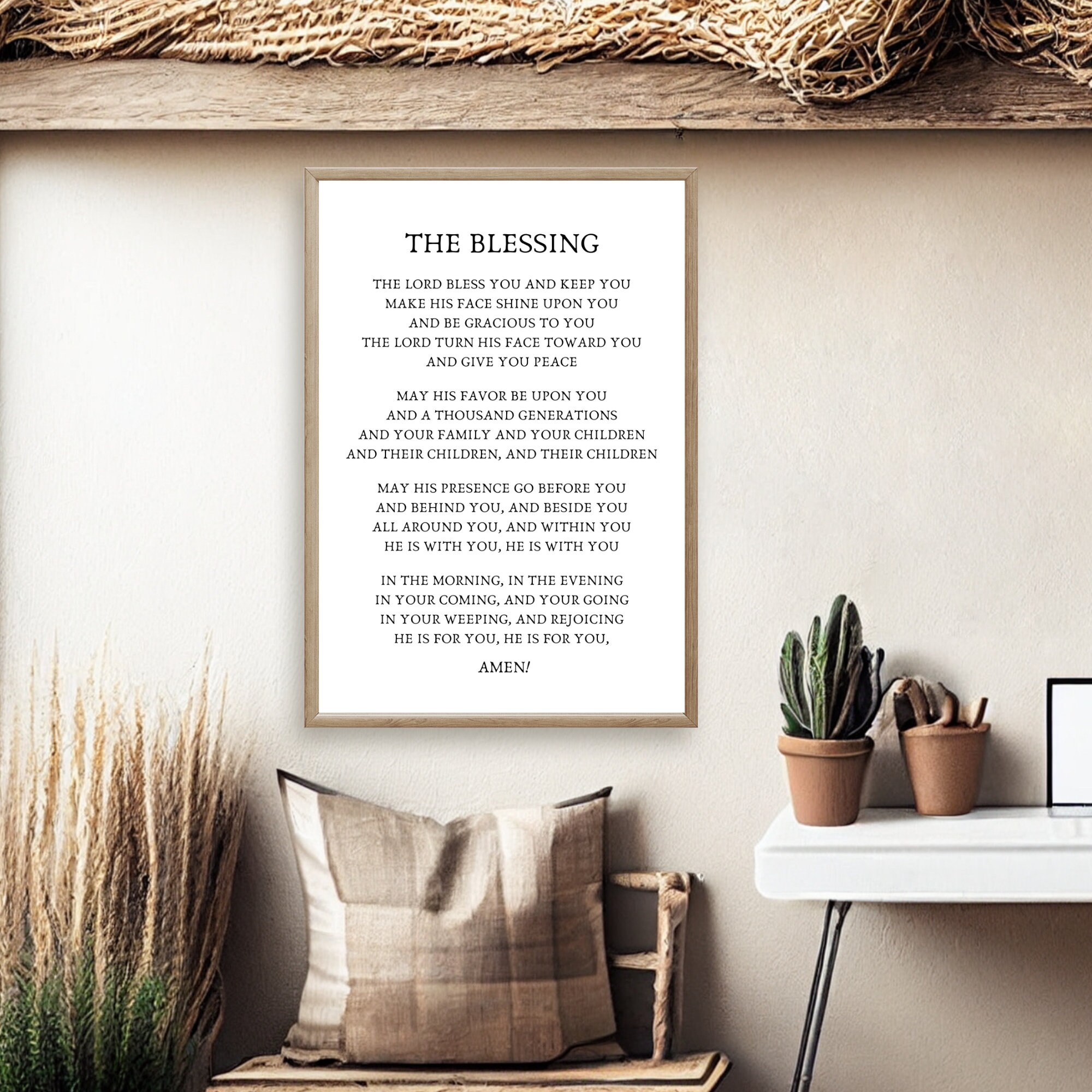 The Blessing Lyrics Wall Art | May the Lord Bless You and Keep You ...