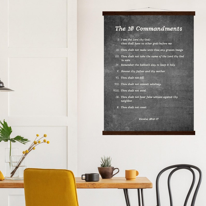 10 Commandments Poster: Exodus 20 Scripture Sign - Etsy