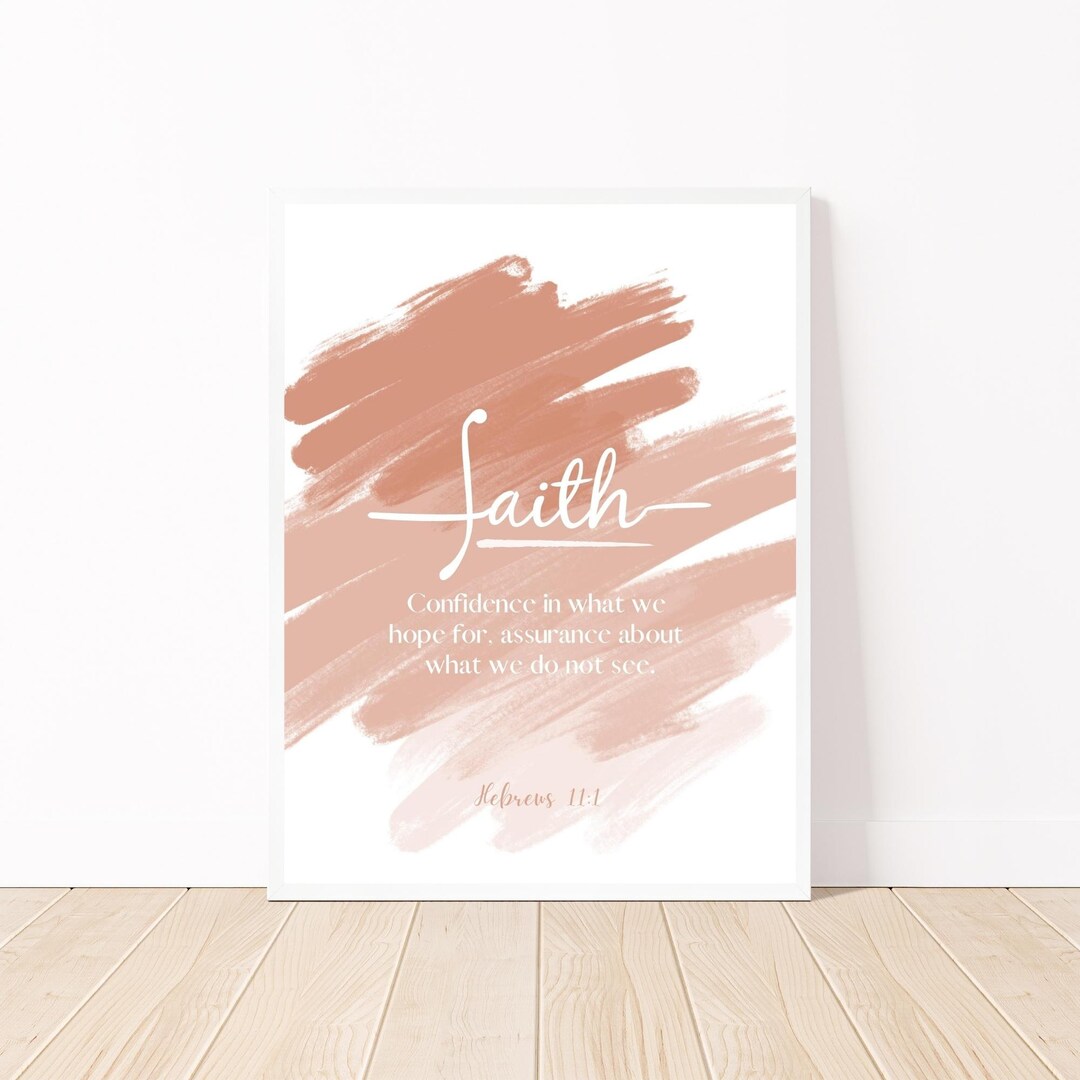 Hebrews 11 1 Faith Printable Bible Verse Poster watercolor - Etsy