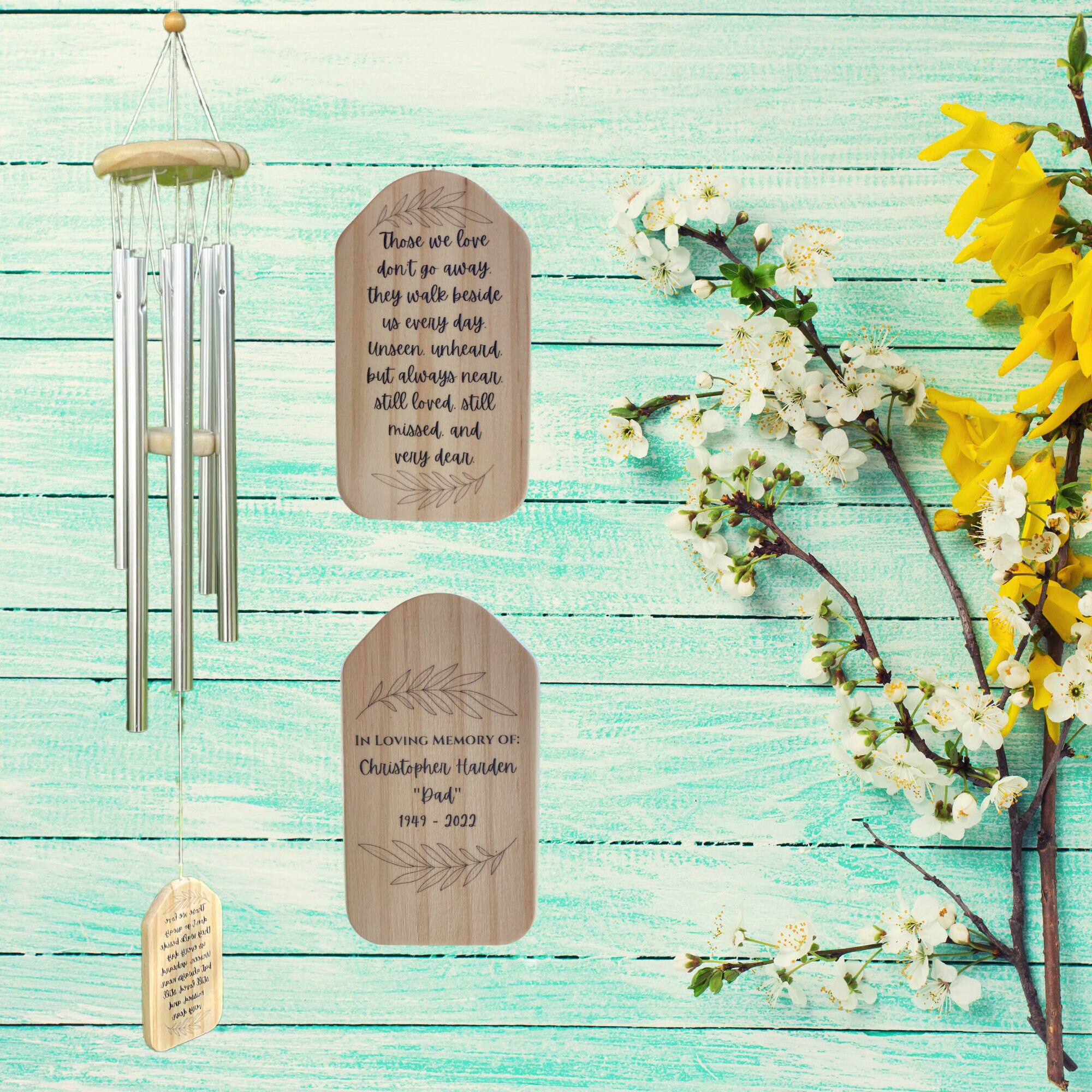 Memorial Wind Chimes Those We Love| Memorial Poem Custom Wind Chime ...