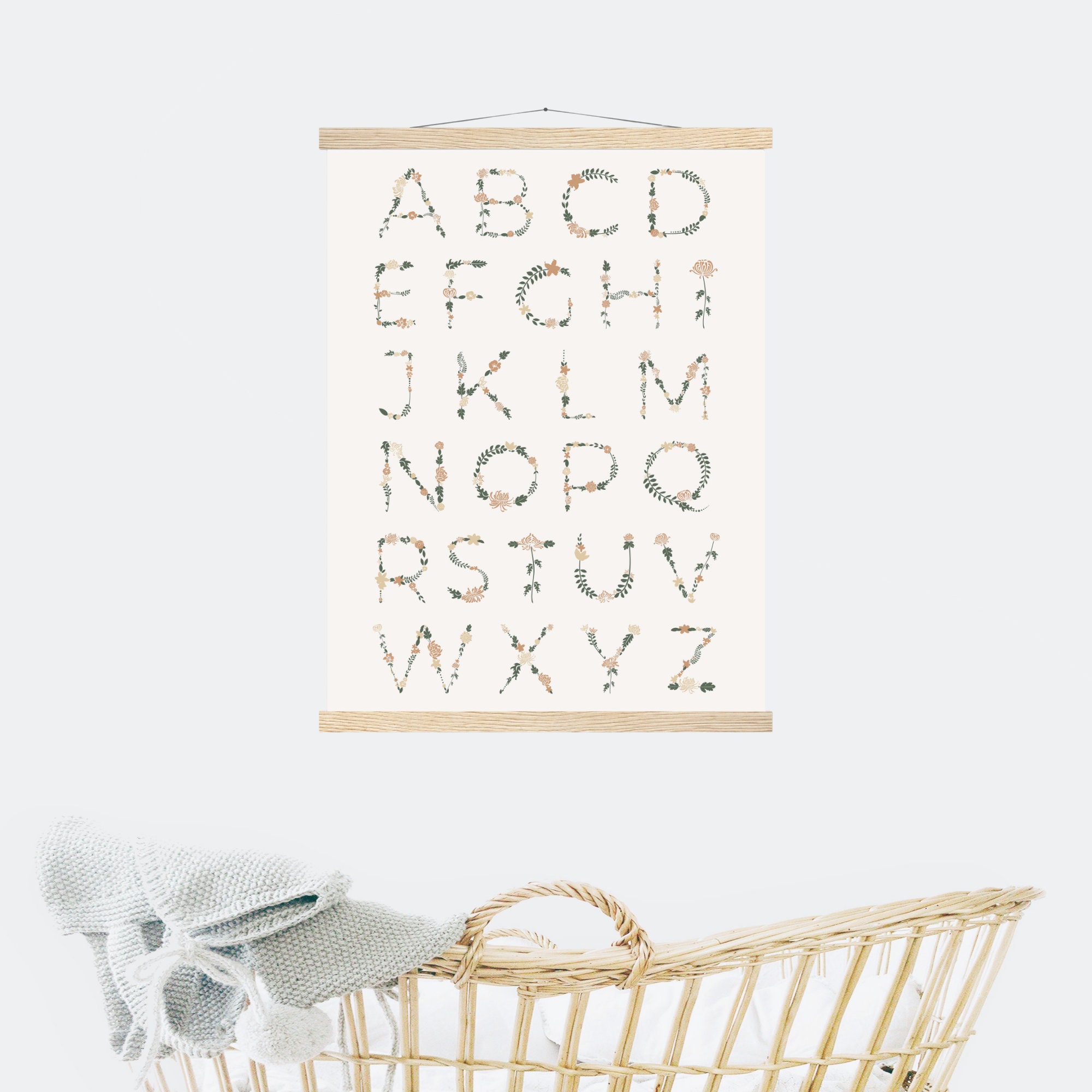 Wildflower Alphabet Woodland Alphabet Poster ABC Wall Art Alphabet ...
