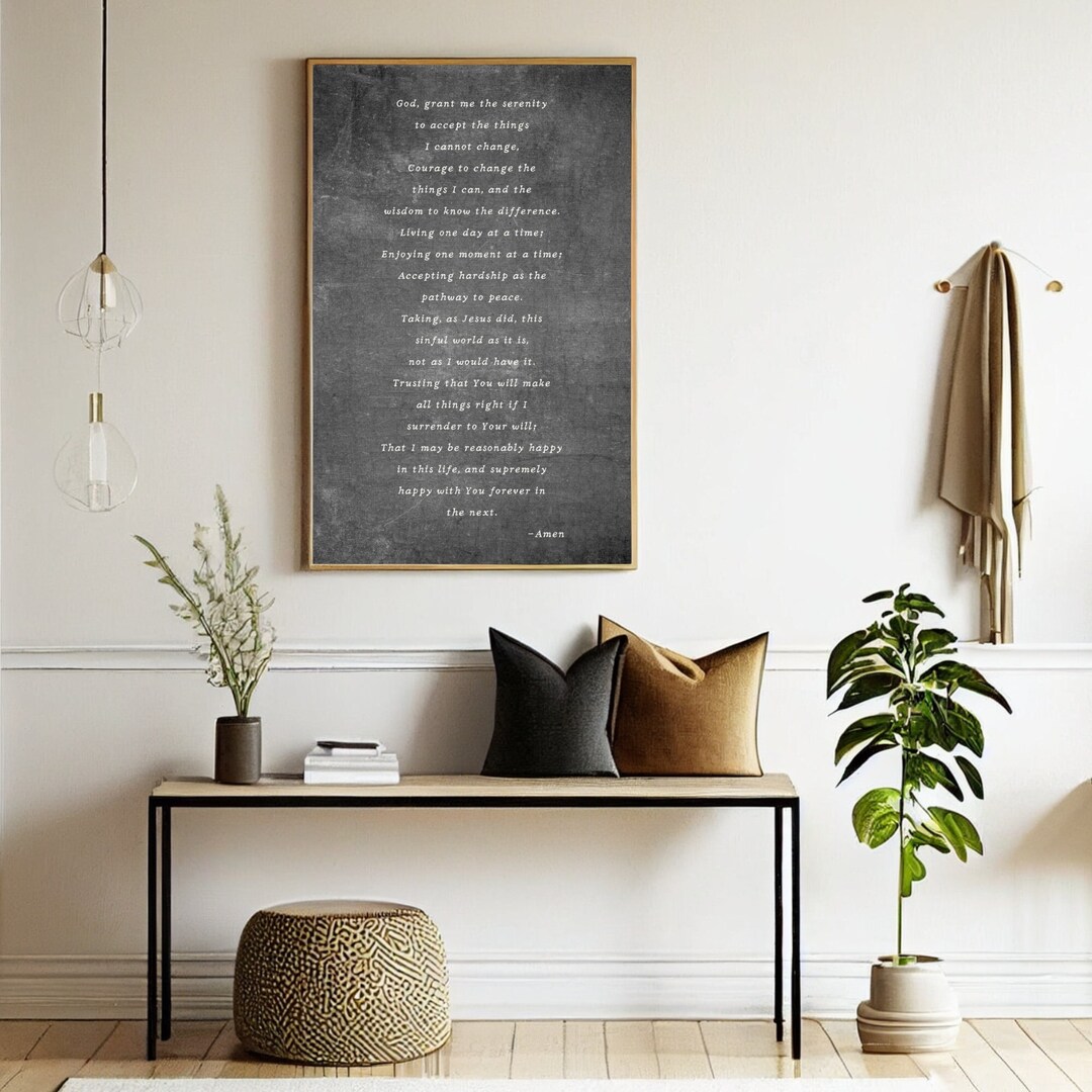 Serenity Prayer Sign Full Serenity Prayer Alcoholics Anonymous Reinhold ...