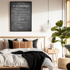 10 Commandments Poster| Exodus 20 Religious Artwork| Christianity Art ...