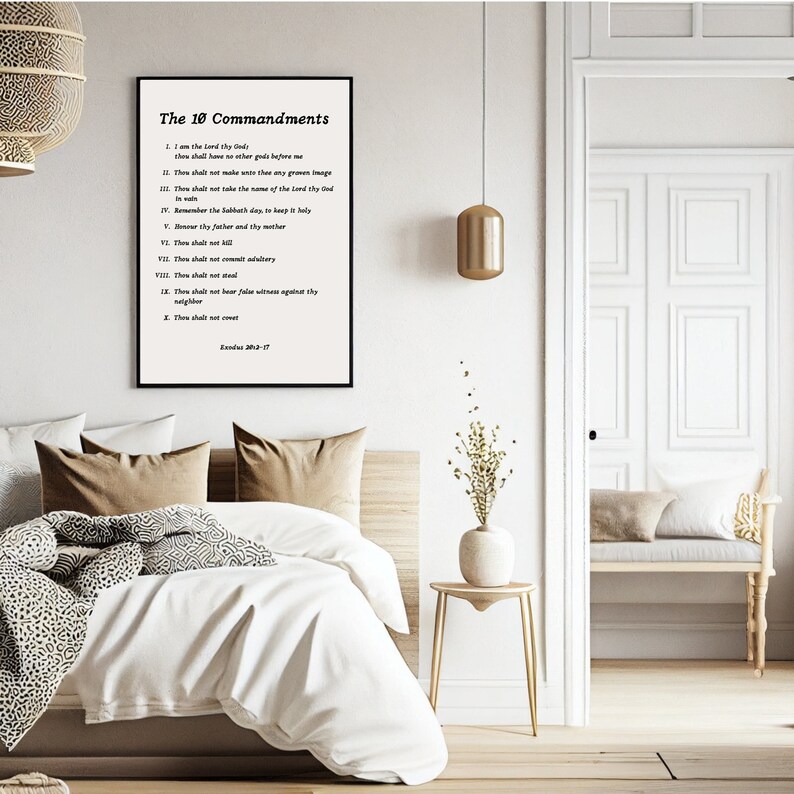 Ten Commandments Poster: Exodus 20 Scripture Art (digital Download) - Etsy