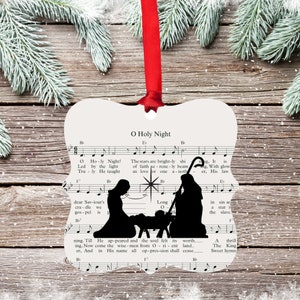O Holy Night Nativity Ornament: Christmas Sheet Music, Religious Gift ...