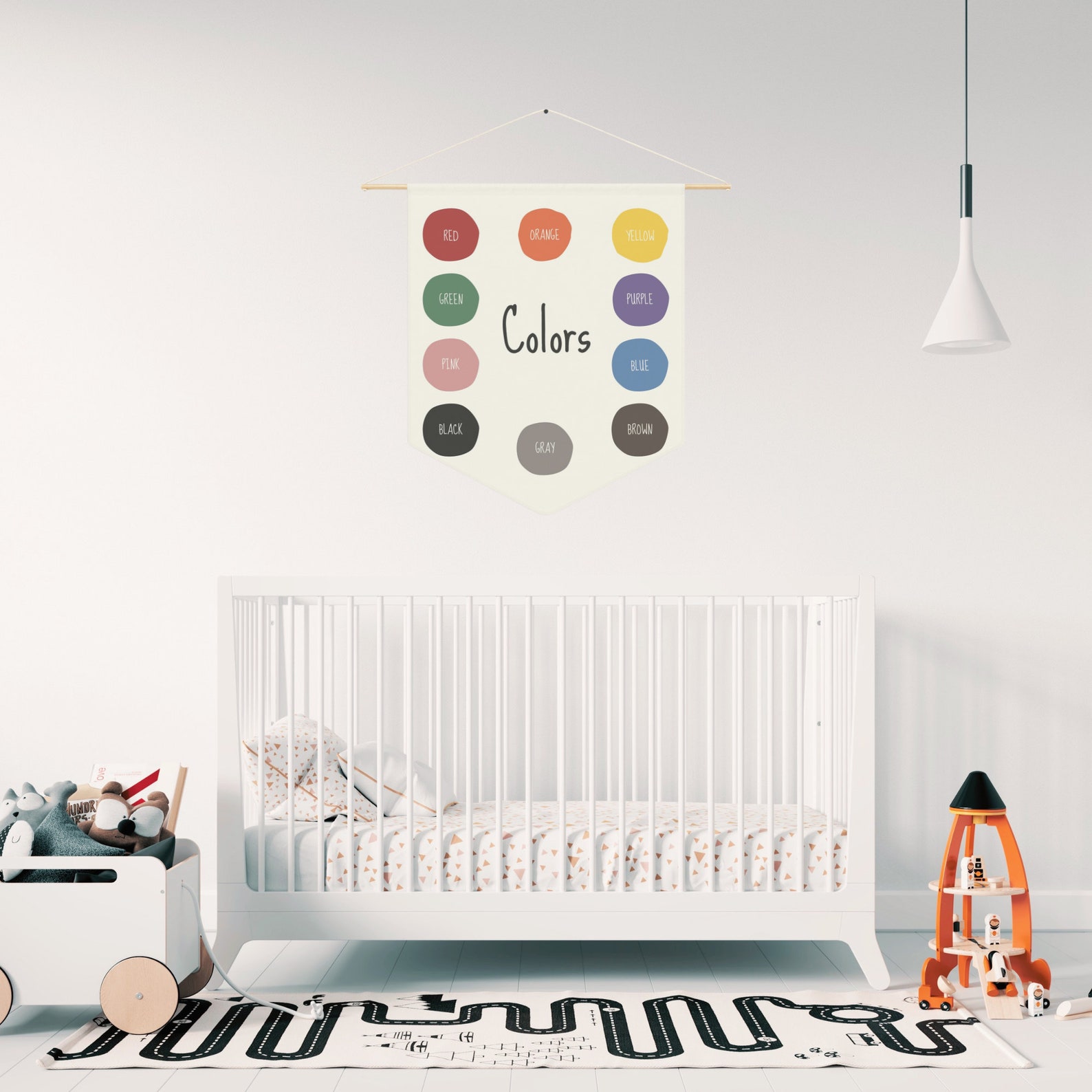 Color Chart Nursery Banner Primary Colors Educational Poster - Etsy