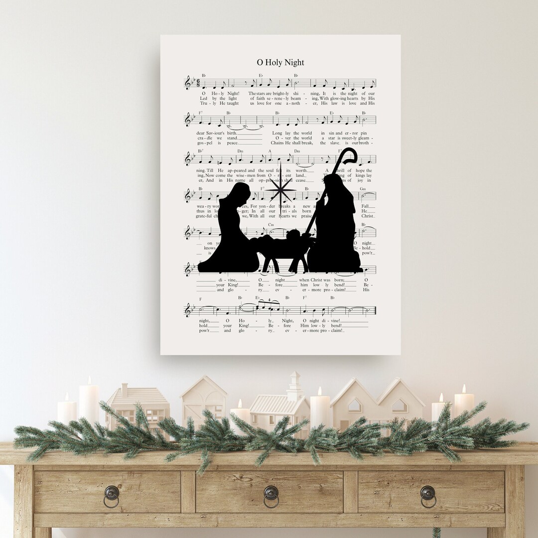 O Holy Night Sign Nativity Wall Art Christmas Hymn Sign|christmas Carol ...