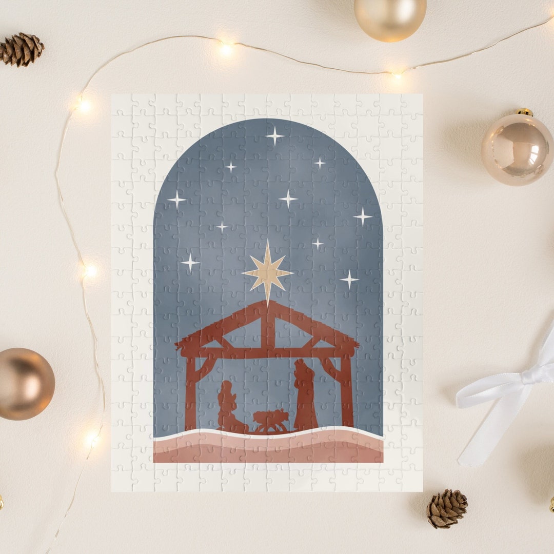 Nativity Puzzle | Nativity Scene Christmas Puzzle| Boho Christian Art ...