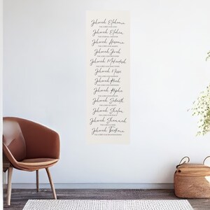 Names of God Christian Canvas Wall Art | Names of Jesus | Hebrew Names ...
